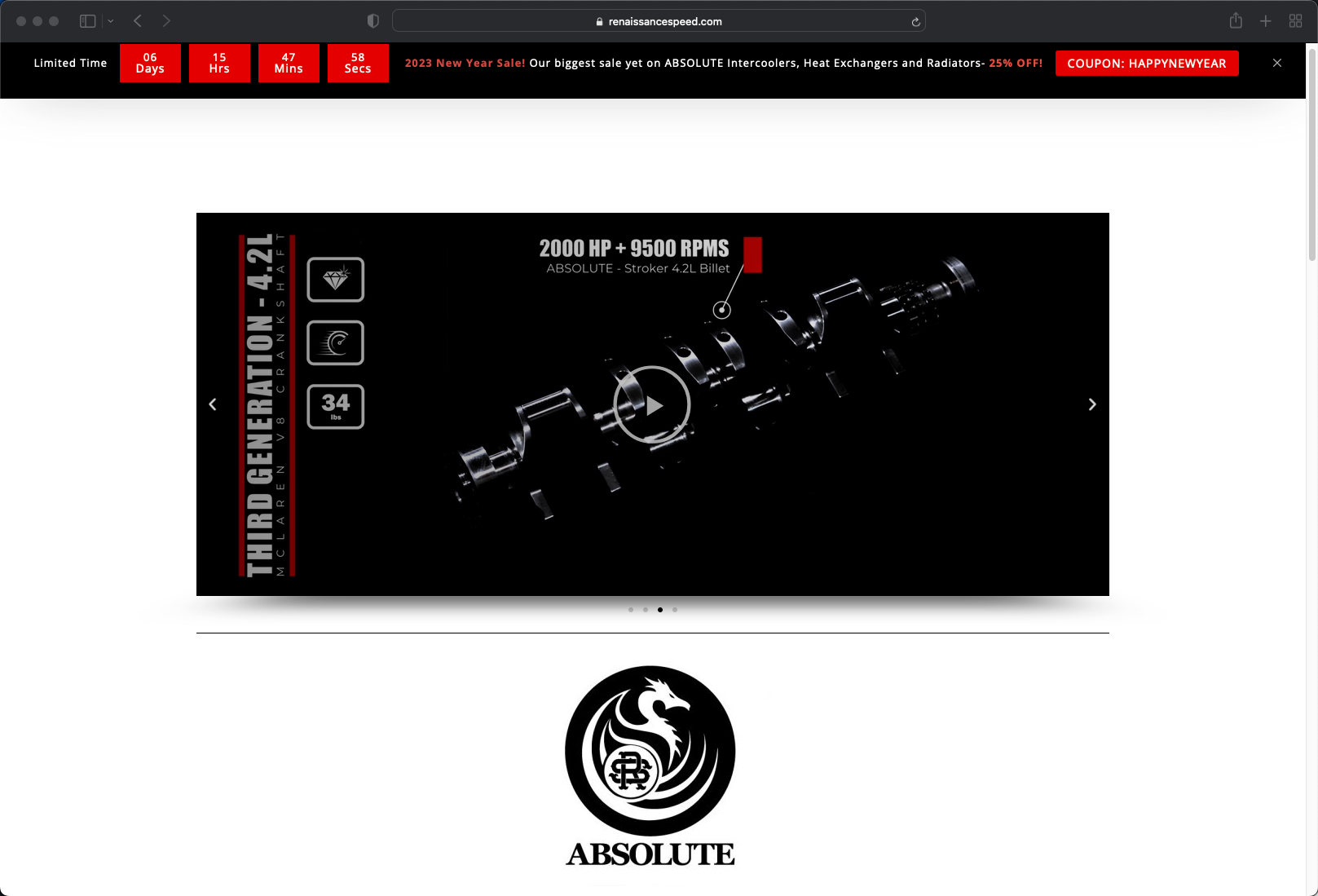 2023 NEW YEAR SALE: Save 25% on ABSOLUTE Racing Intercoolers and More ...